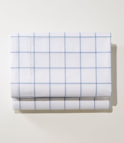 280-Thread-Count Pima Cotton Percale Sheet, Flat, Windowpane | Bedding ...