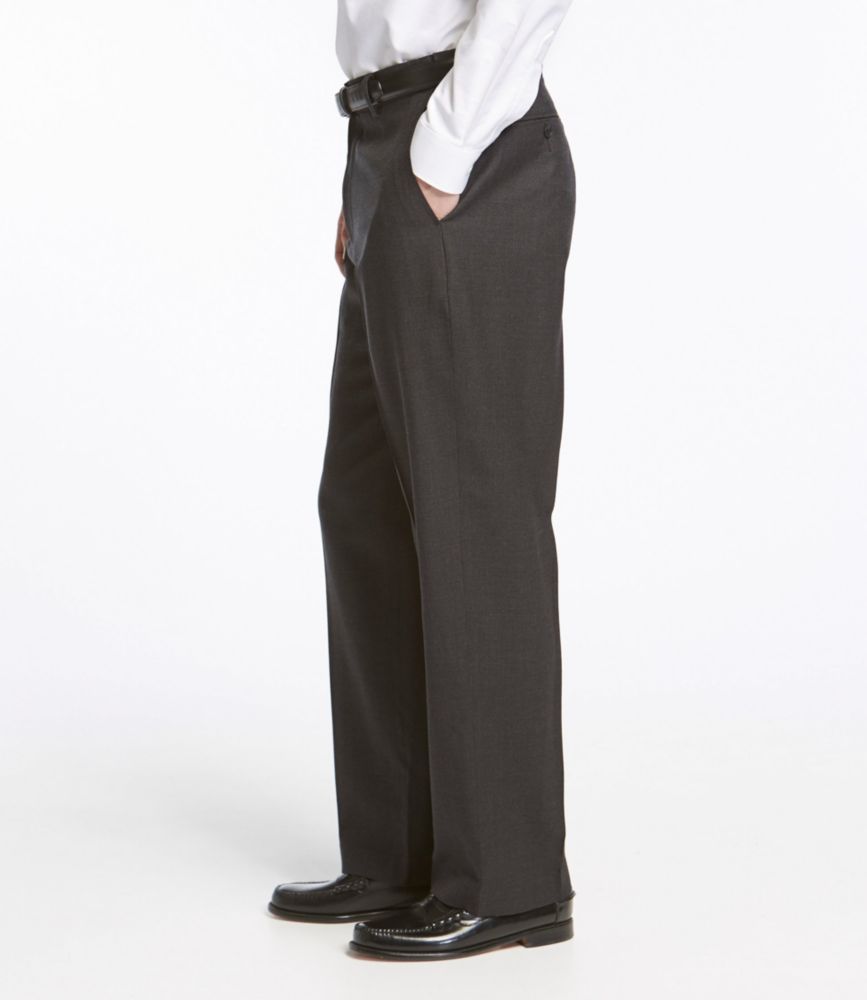 Men's Washable Year-Round Wool Pants, Natural Fit Hidden Comfort Plain ...