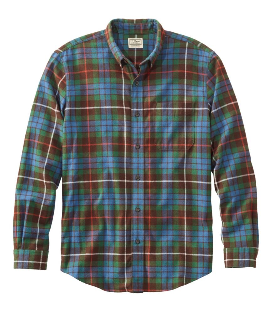 Men's Scotch Plaid Flannel Shirt, Slightly Fitted