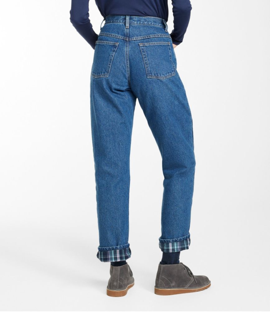 Women's Double L® Jeans, Ultra-High Rise Tapered Leg Flannel-Lined ...