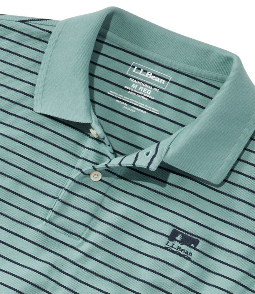 Men's Premium Double L Polo, Banded Short-Sleeve Without Pocket Stripe ...