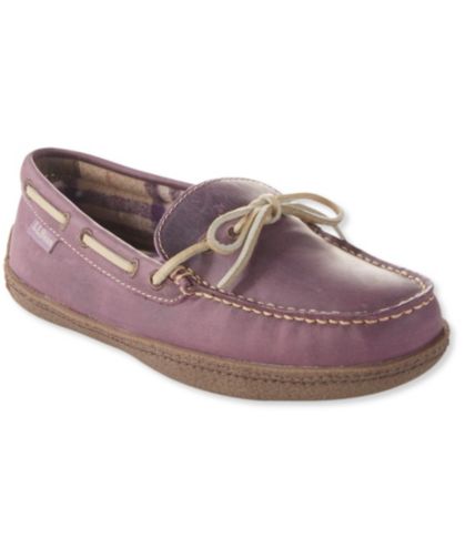 Women's Handsewn Leather Slippers, Flannel-Lined | Free Shipping at L.L ...