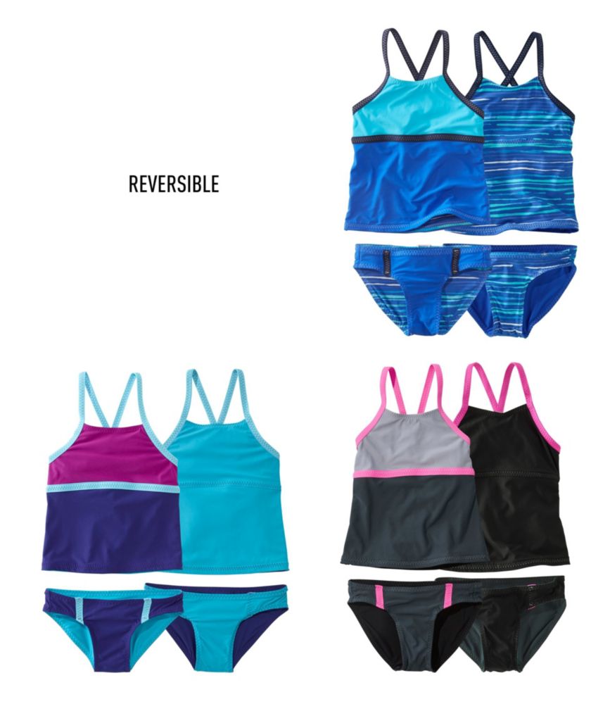 Girls' Sun-and-Surf Reversible Swimsuit, Two-Piece | Swimwear at L.L.Bean