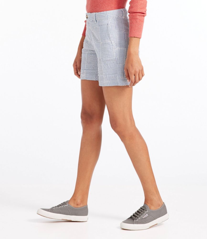 Women's Washed Chino Shorts, Seersucker Patchwork 6" | Shorts & Skorts ...