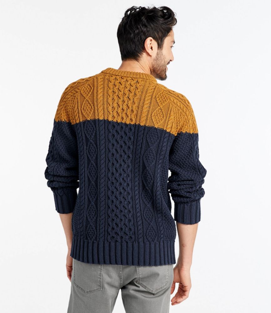 Men's Signature Cotton Fisherman Sweater, Colorblock | Sweatshirts ...