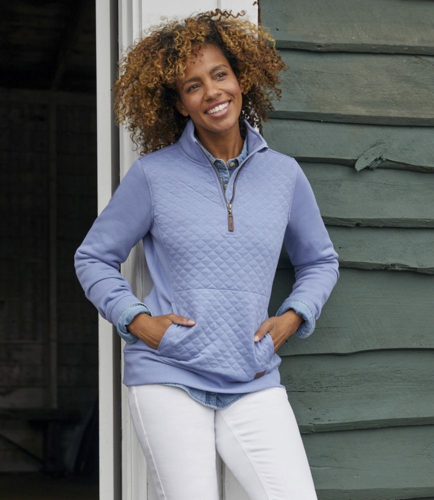 Women's Quilted Quarter-Zip Pullover | Sweatshirts at L.L.Bean
