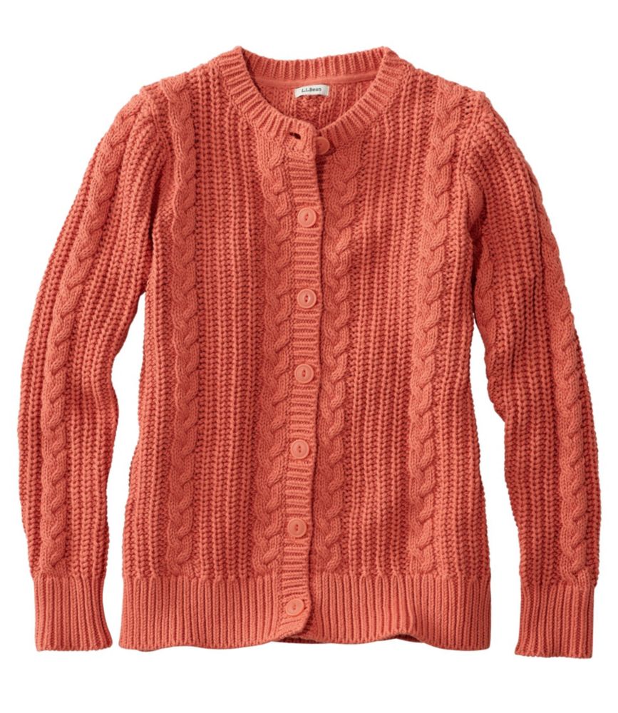 Women's Rope-Stitch Shaker Sweater, Button-Front Cardigan | Sweaters at ...