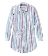 Women's Premium Washable Linen Drawstring Tunic, Stripe | Shirts & Tops ...