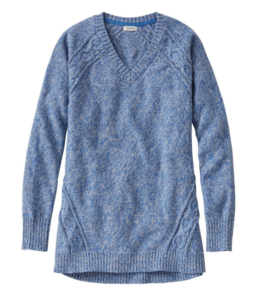 Women's Double L Mixed-Cable Sweater,V-Neck Tunic | Sweaters at L.L.Bean