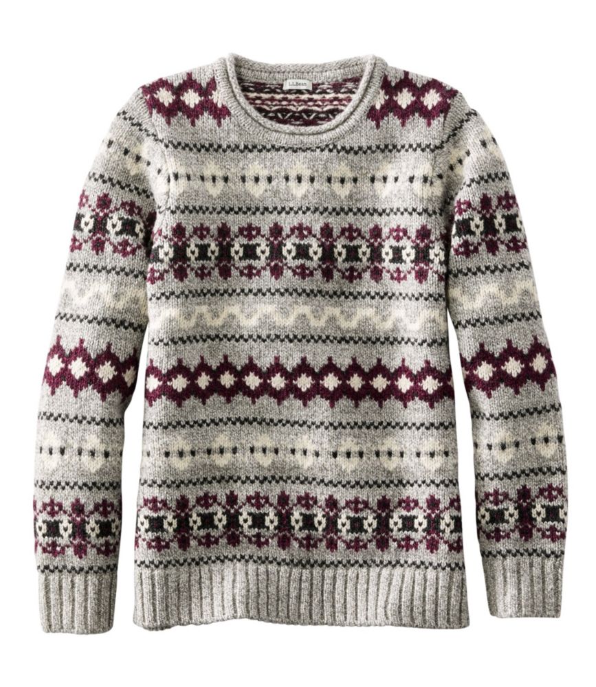 Women's Bean's Classic Ragg Wool Sweater, Crewneck Vintage Fair Isle ...