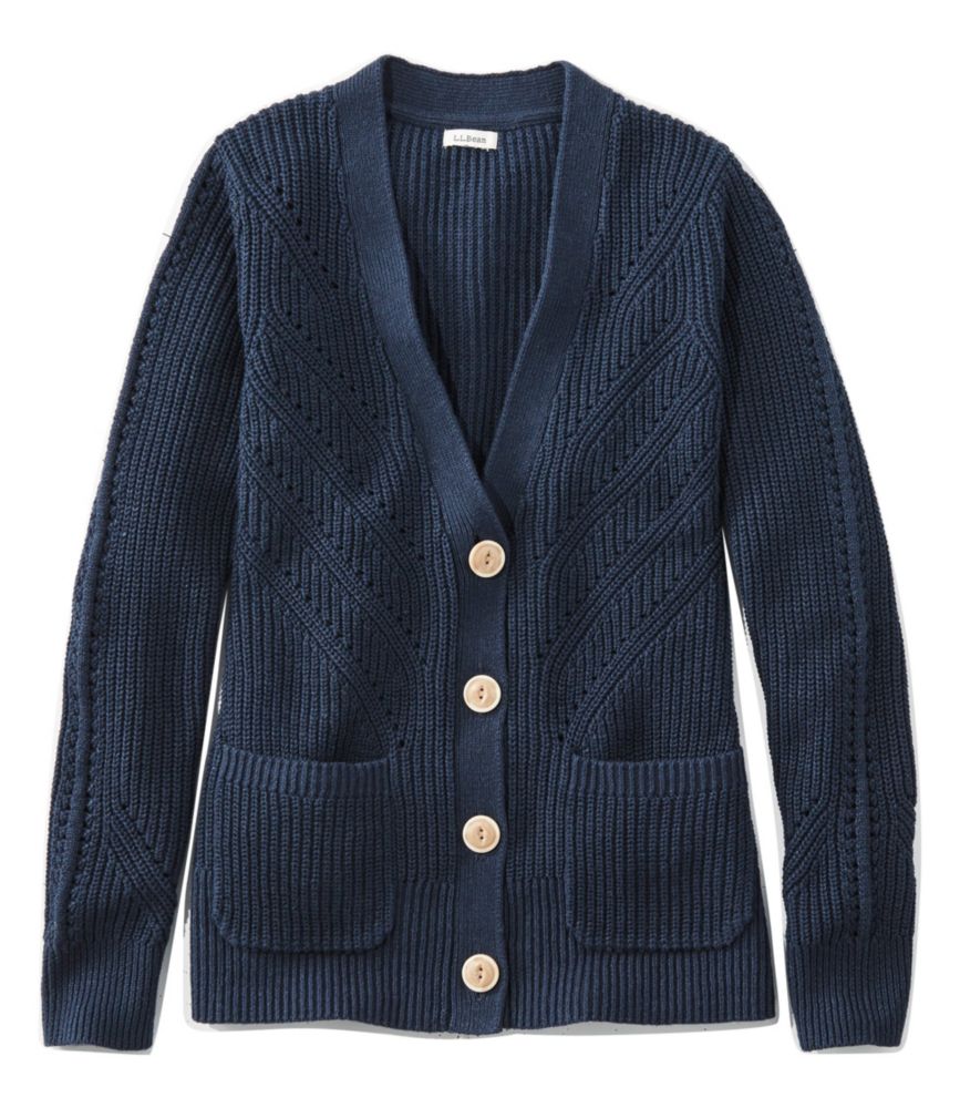 Women's Linen-Blend Sweater, Button-Front Cardigan | Sweaters at L.L.Bean