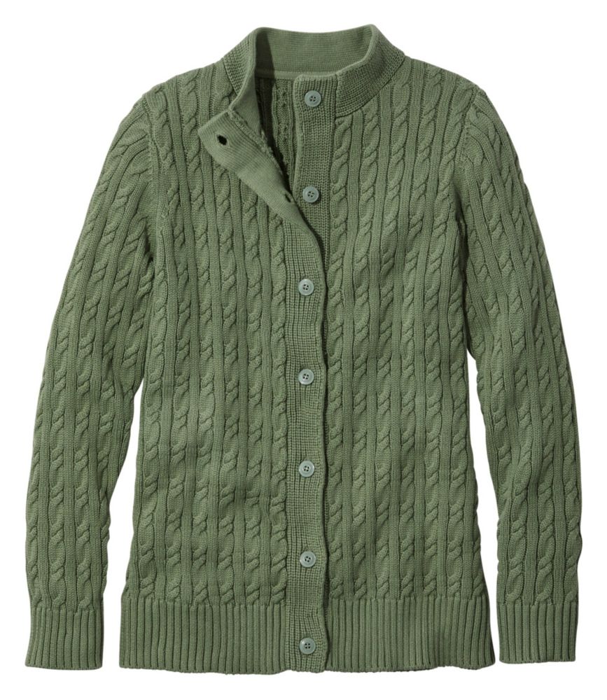Women's Double L Mixed-Cable Sweater, Button-Front Cardigan | Sweaters at L.L.Bean