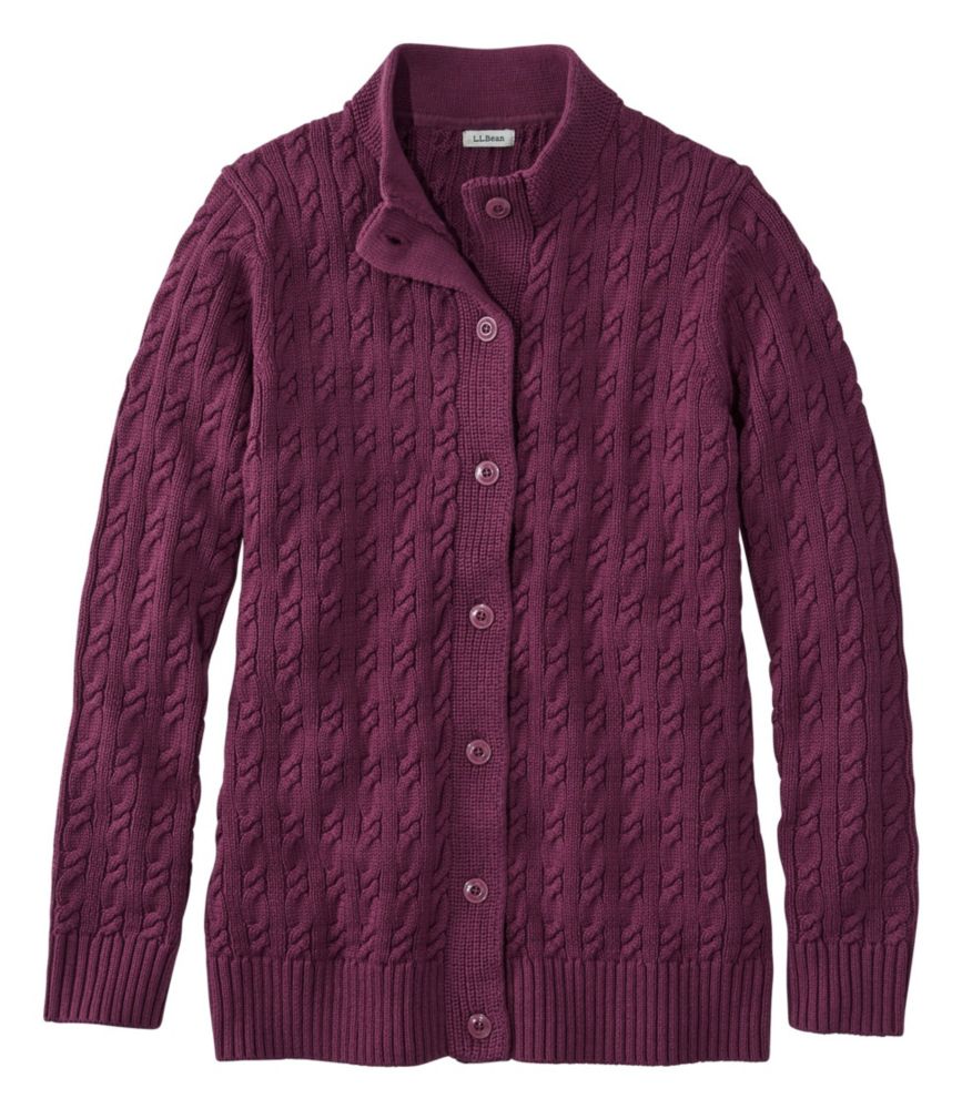 Women's Double L Mixed-Cable Sweater, Button-Front Cardigan | Sweaters at L.L.Bean