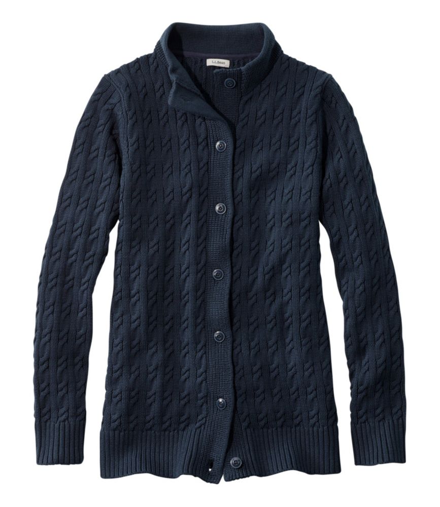 Women's Double L Mixed-Cable Sweater, Button-Front Cardigan | Sweaters ...