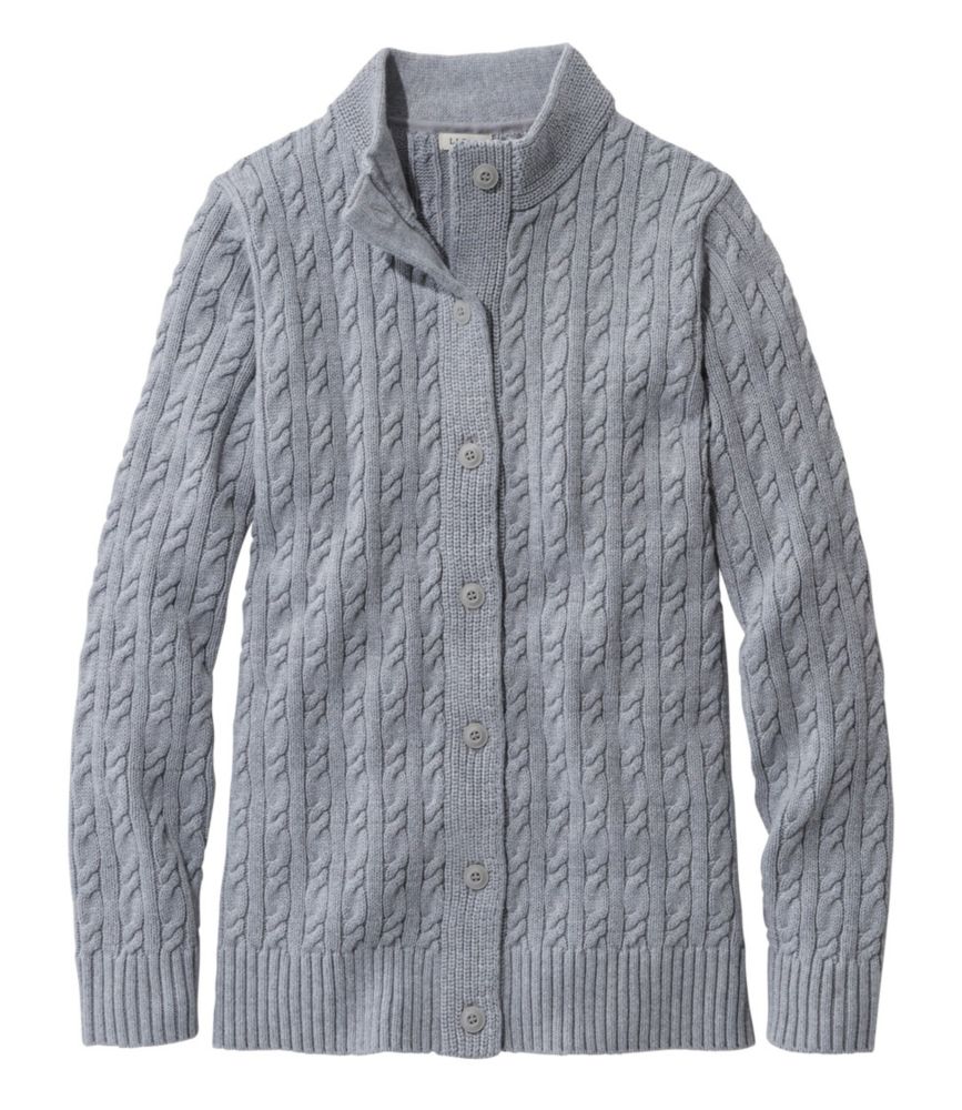 Women's Double L Mixed-Cable Sweater, Button-Front Cardigan | Sweaters ...