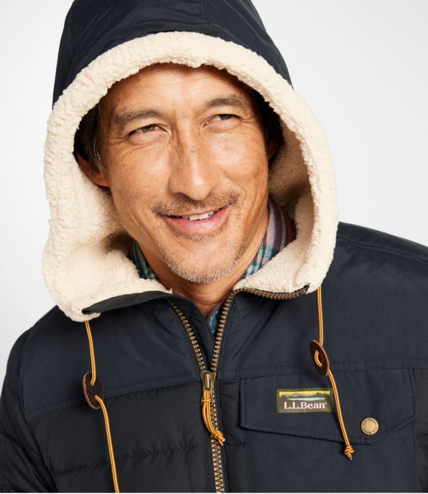 Men's Mountain Classic Down Hooded Jacket, Sherpa-Lined | Insulated ...