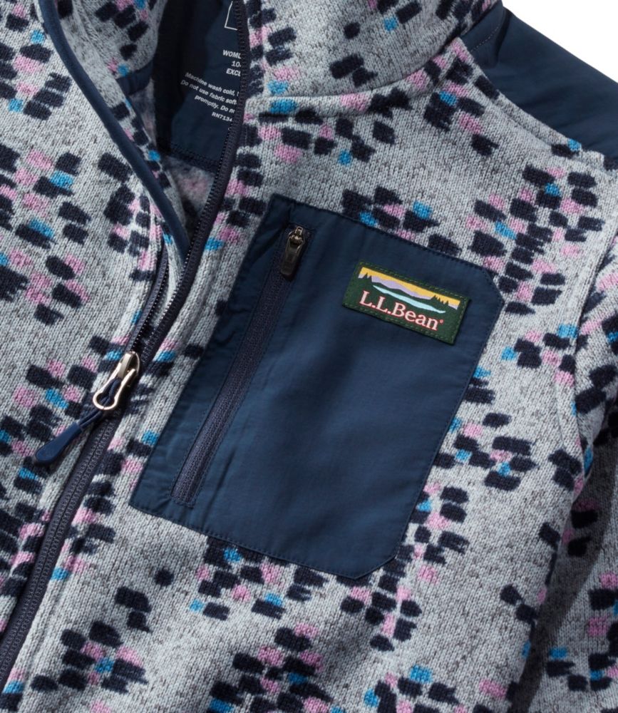 Women's L.L.Bean Sweater Fleece Full-Zip Overlay Jacket, Print | Women ...