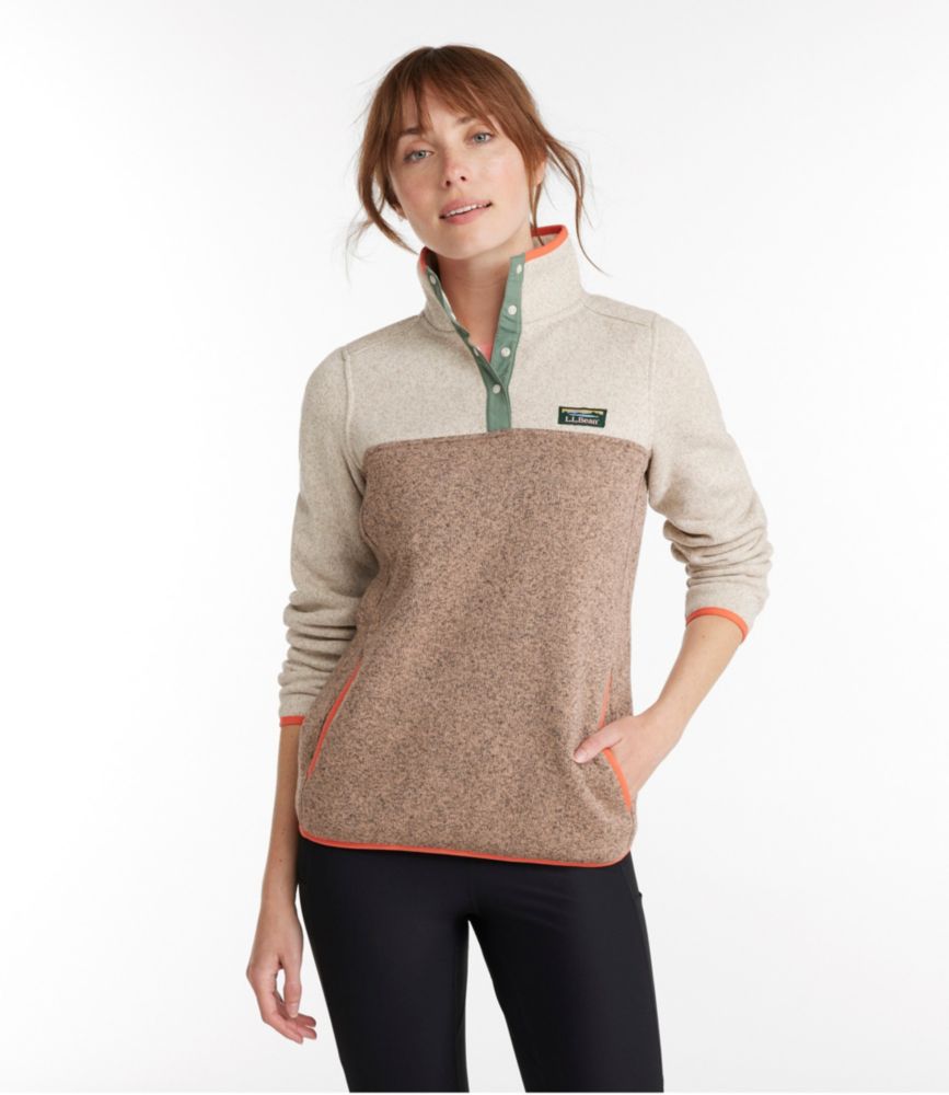 Women's L.L.Bean Sweater Fleece Pullover, Colorblock | Fleece at L.L.Bean