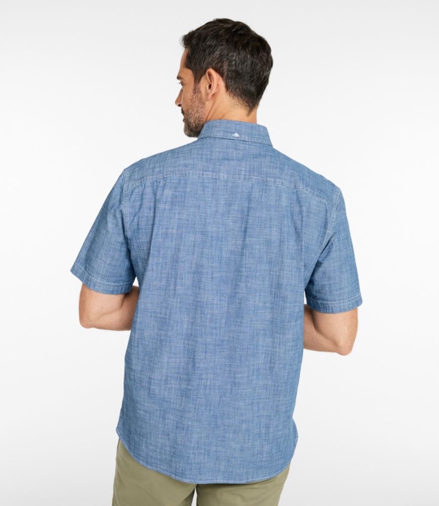 Men's Comfort Stretch Chambray Shirt, Traditional Untucked Fit, Short ...