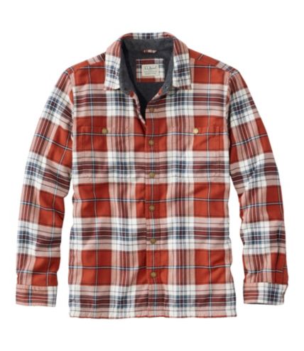 Men's Fleece-Lined Flannel Shirt, Snap Front, Slightly Fitted | Casual ...
