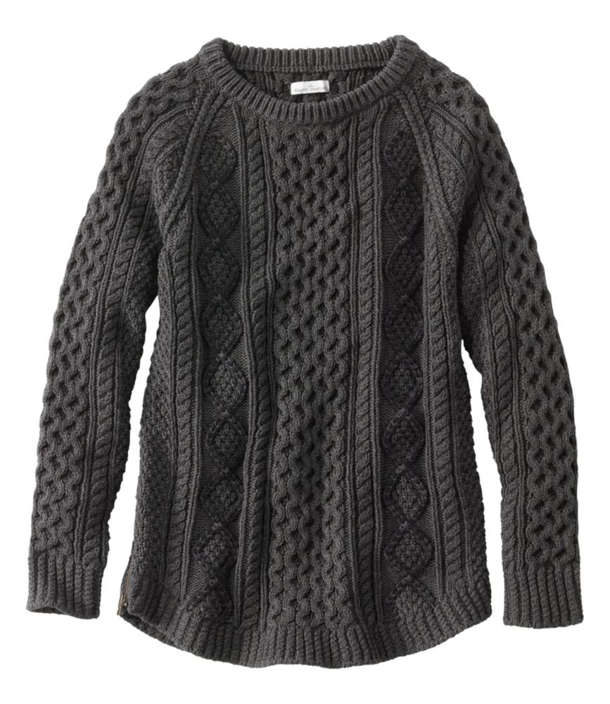 Women's Signature Cotton Fisherman Tunic Sweater, Rope | Sweaters at L ...