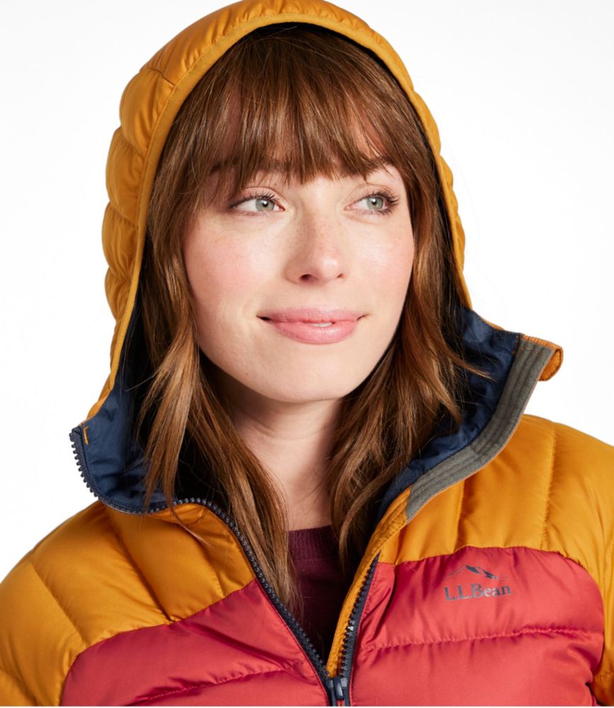 Women's Bean's Down Hooded Jacket, Colorblock | Women's at L.L.Bean