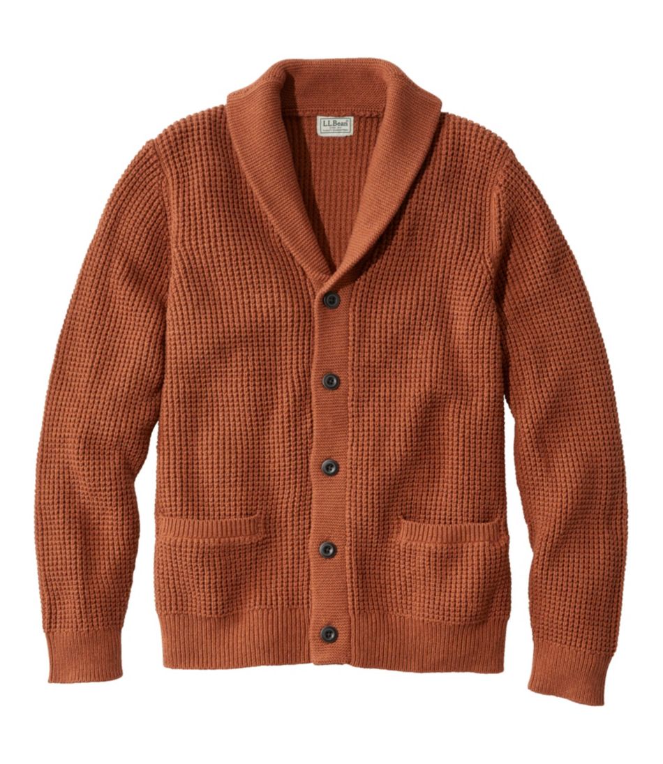 Men's Organic Cotton Waffle Sweater, Cardigan | Sweaters at L.L.Bean Men's Organic Cotton Waffle Sweater, Cardigan | Sweaters at L.L.Bean