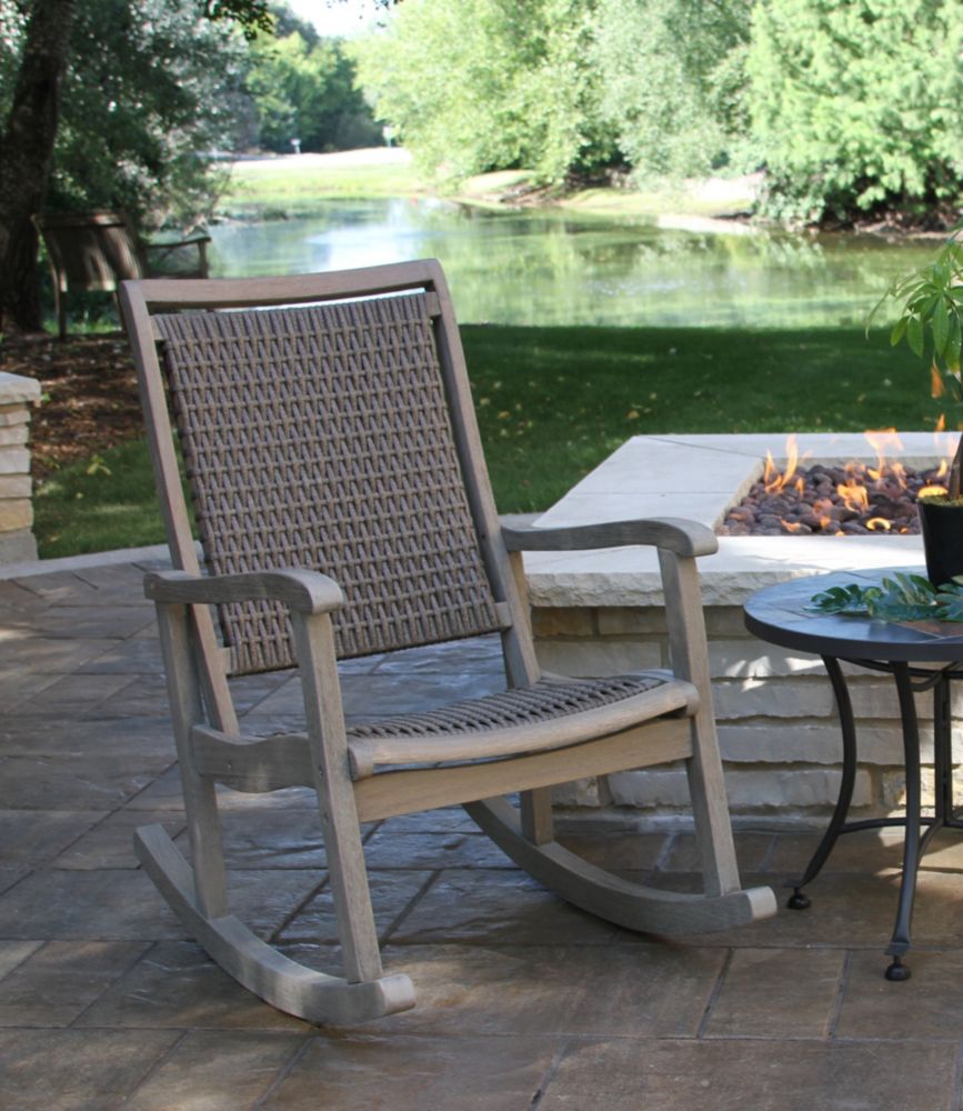 Wicker Eucalyptus Rocker, Gray Washed | Chairs at L.L.Bean