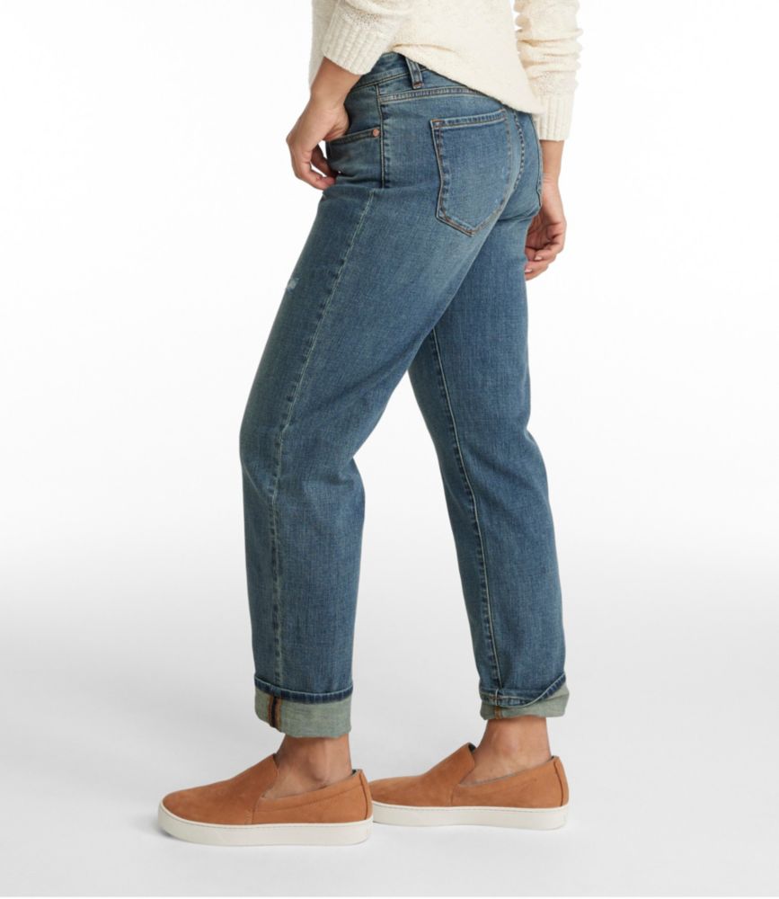 Women's Signature Denim Boyfriend Jeans, Low-Rise Straight-Leg Undyed ...