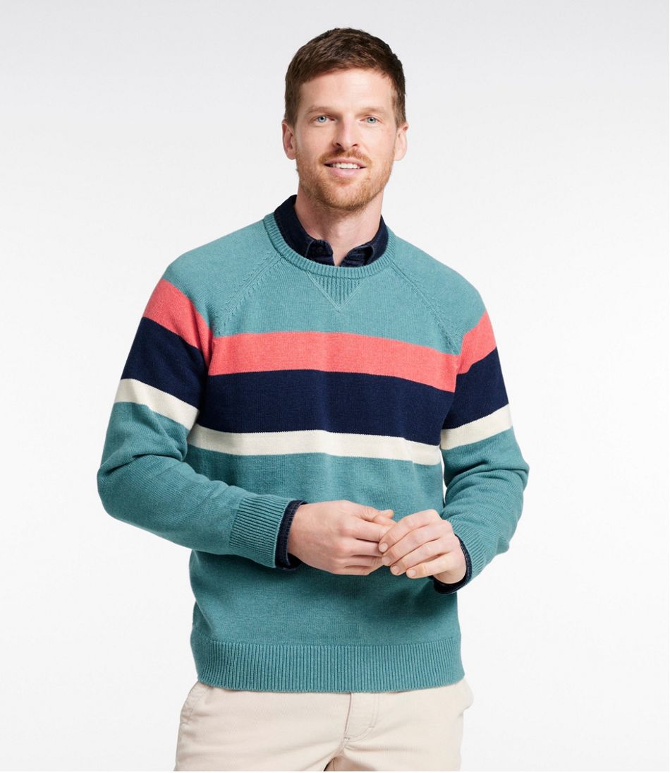 Men's Wicked Soft Cotton/Cashmere Sweater, Crewneck, Stripe Men's Wicked Soft Cotton/Cashmere Sweater, Crewneck, Stripe