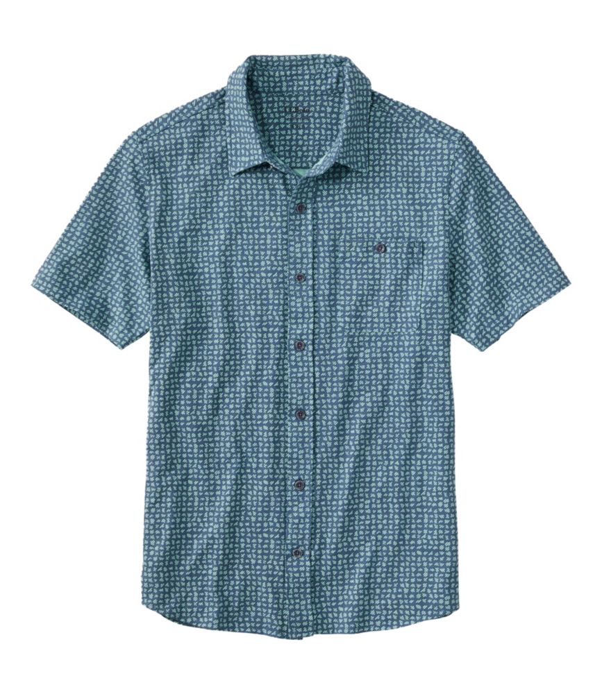 Men's Lakewashed® Organic Cotton Button-Front Shirt, Short-Sleeve ...
