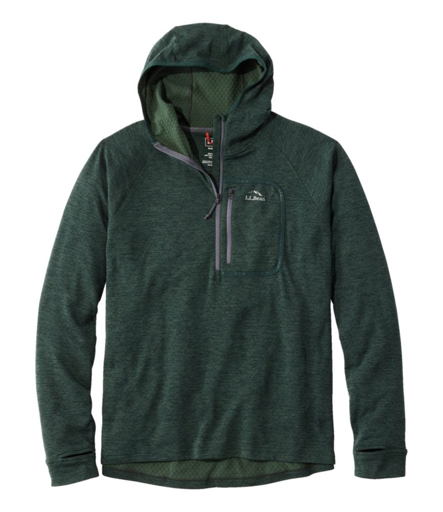 Men's Adventure Grid Fleece, Hooded Half-Zip | Activewear at L.L.Bean