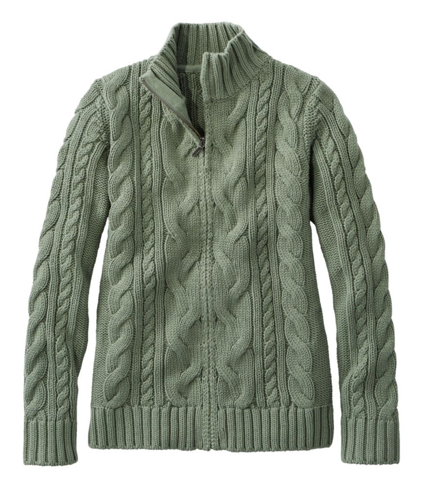 Women's Double L® Cable Sweater, Zip Cardigan | Sweaters at L.L.Bean