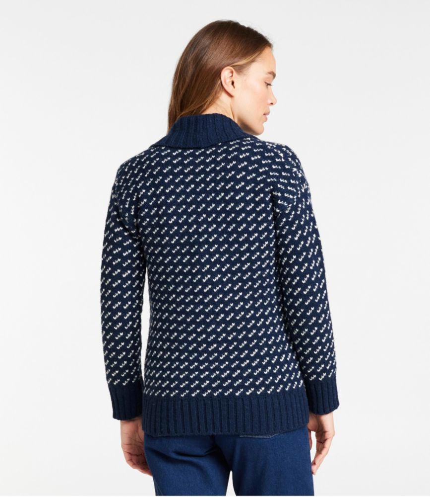 Women's Bean's Classic Ragg Wool Sweater, Cardigan Bird's-Eye