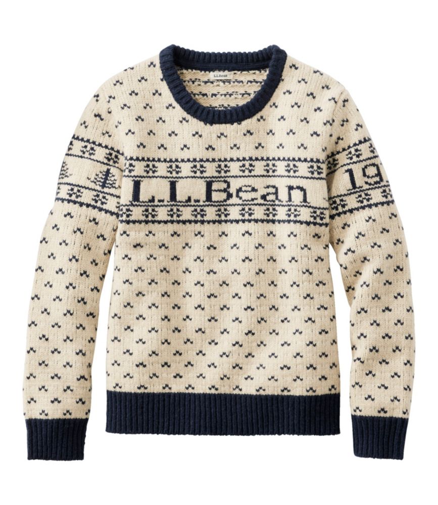 Women's Bean's Classic Ragg Wool Crewneck Intarsia Sweater | Sweaters ...