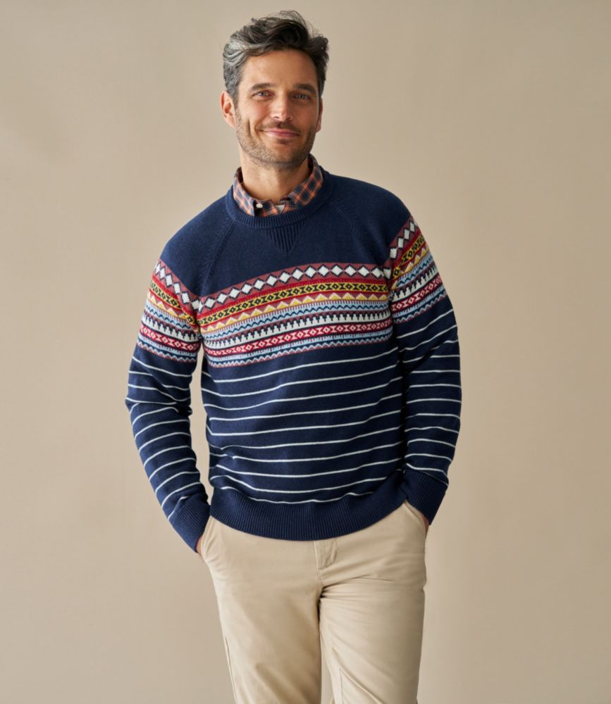 Men's Wicked Soft Cotton/Cashmere Sweater, Crewneck, Pattern
