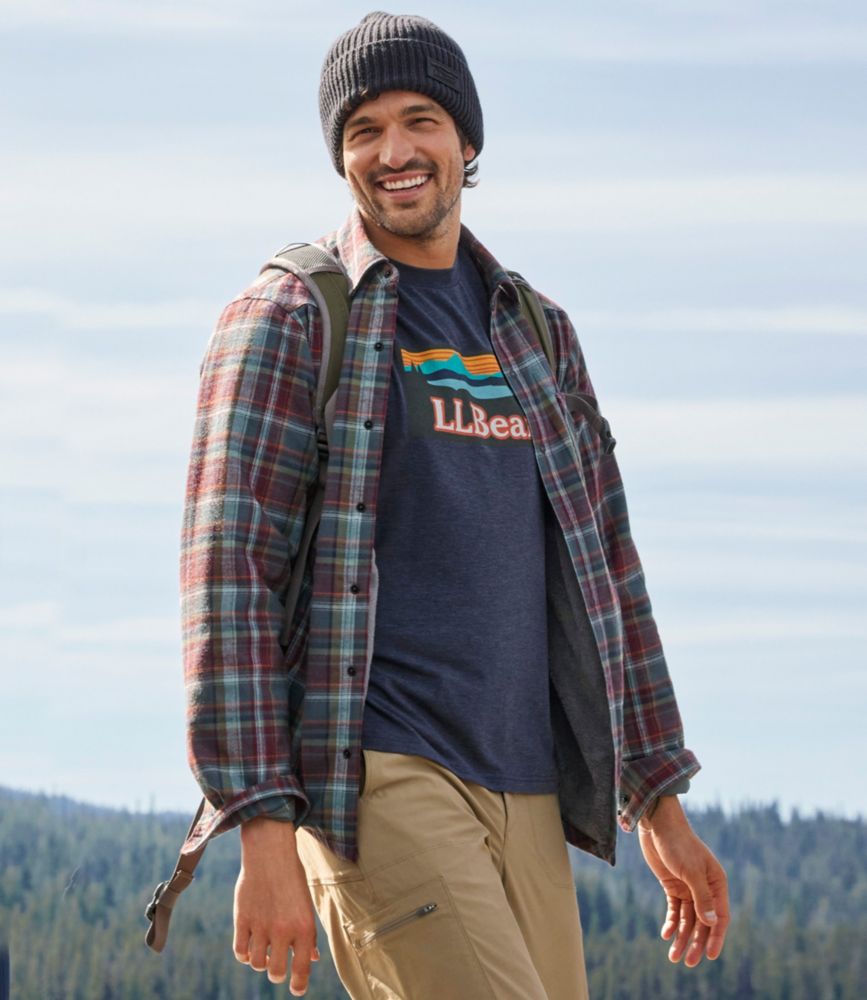 Men's Katahdin Performance Flannel Shirt-Jacket, Hi-Pile Fleece-Lined ...