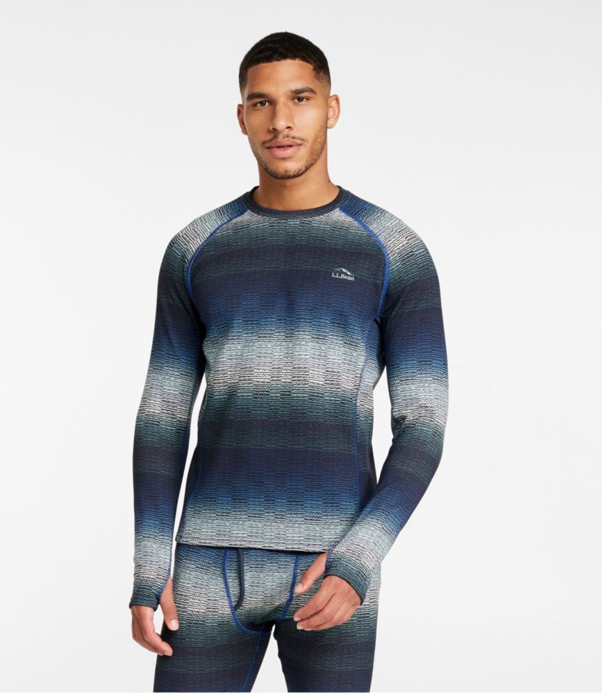 Men's L.L.Bean Heavyweight Base Layer Crew, Long Sleeve Print | Base ...