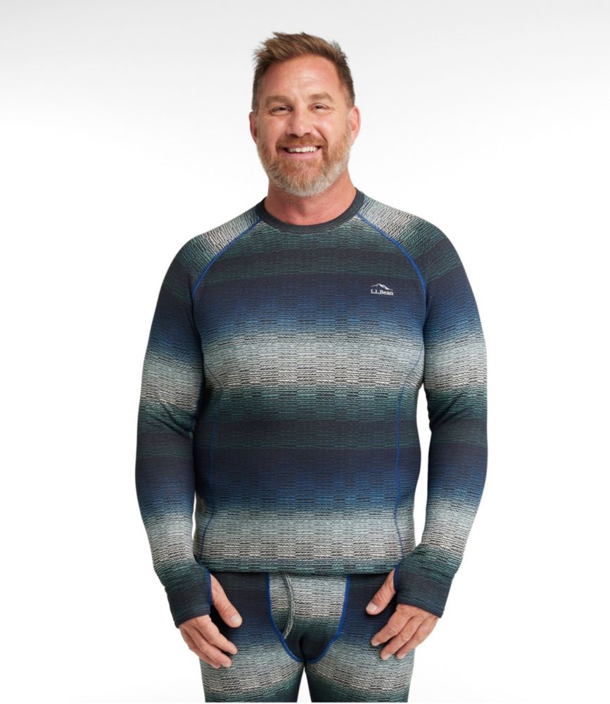 Men's L.L.Bean Heavyweight Base Layer Crew, Long Sleeve Print | Base ...