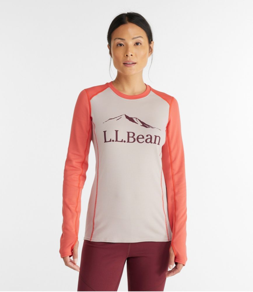 Women's L.L.Bean Heavyweight Base Layer Crew, Long Sleeve Graphic ...