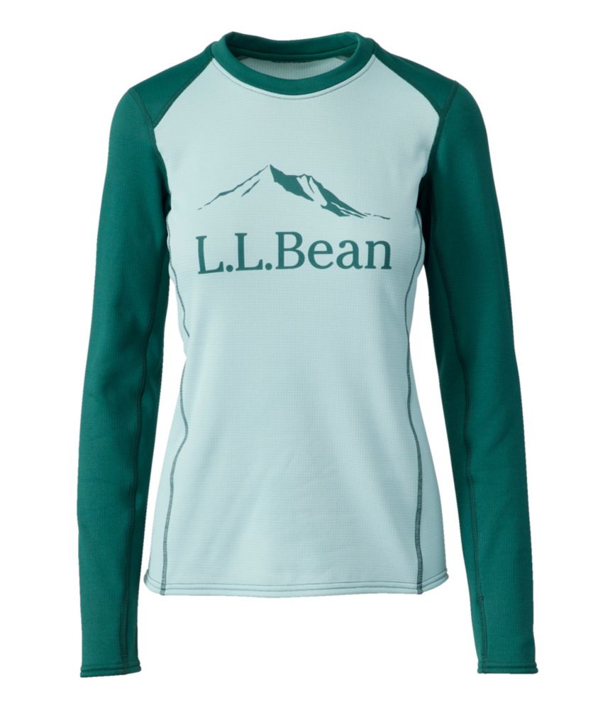 Women's L.L.Bean Heavyweight Base Layer Crew, Long Sleeve Graphic ...