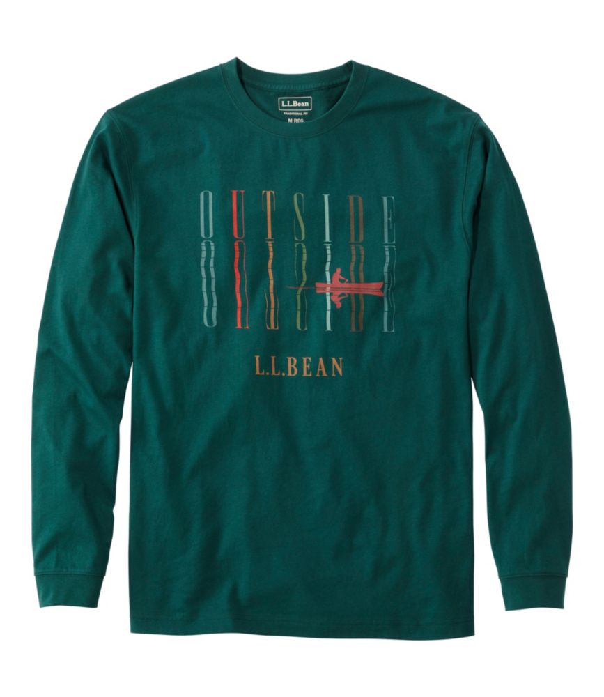 Men's Carefree Unshrinkable Tee, L.L.Bean Logo, Long-Sleeve | Shirts at L.L.Bean