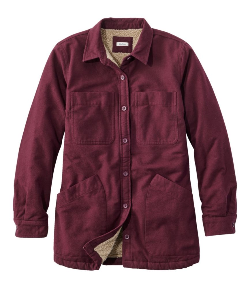 Women's Heritage Chamois Shirt, Sherpa-Lined Shacket | Shirts & Tops at ...