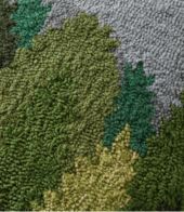 Indoor/Outdoor Hooked Pillow, Mountain Scene | Throw Pillows at L.L.Bean