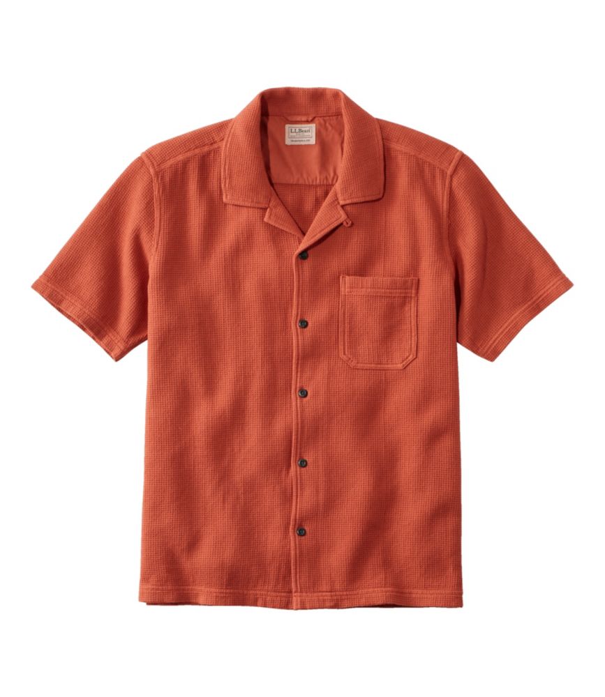 Men's Rugged Waffle Shirt, Traditional Untucked Fit, Short-Sleeve ...
