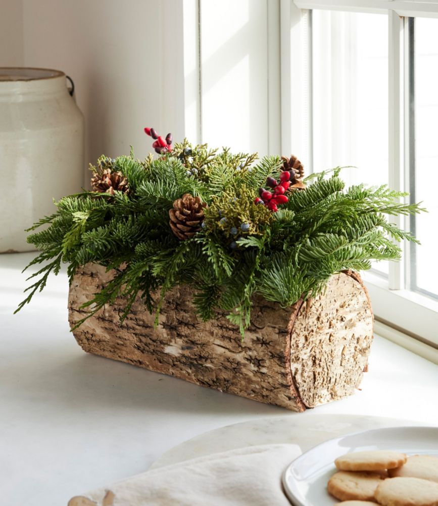 Yule Log Centerpiece | Fresh Wreaths & Greenery at L.L.Bean
