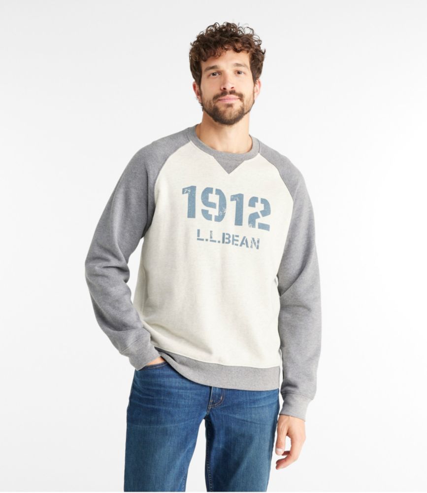 Men's L.L.Bean 1912 Sweatshirt, Raglan Crewneck, Logo, Colorblock ...