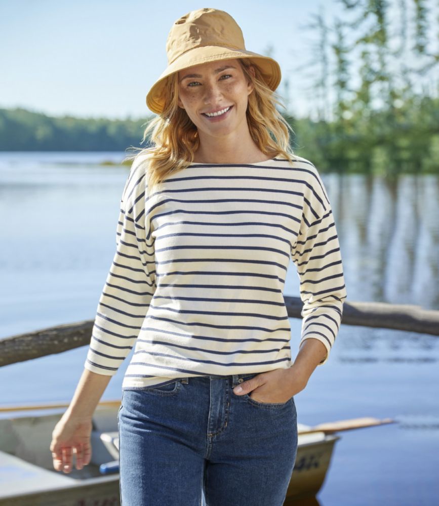 Women's Heritage Mariner Top, Boatneck Three-Quarter-Sleeve Stripe ...