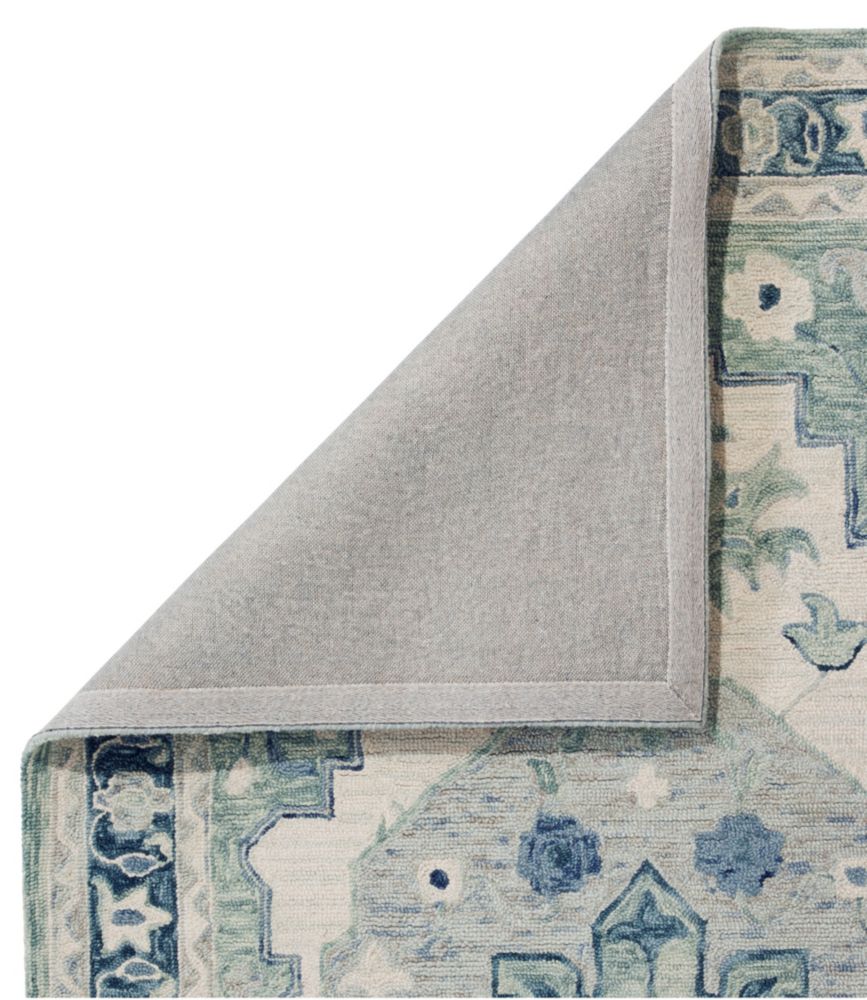 Floral Border Wool Tufted Rug