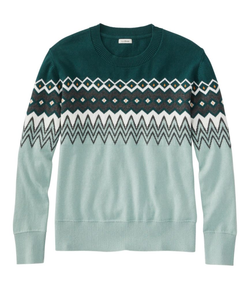 Women's Cotton/Cashmere Sweater, Crewneck Intarsia | Sweaters at L.L.Bean